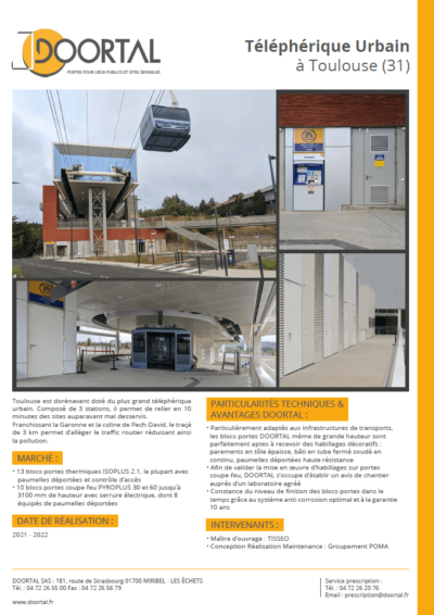 France's largest urban cable car is equipped with DOORTAL doors